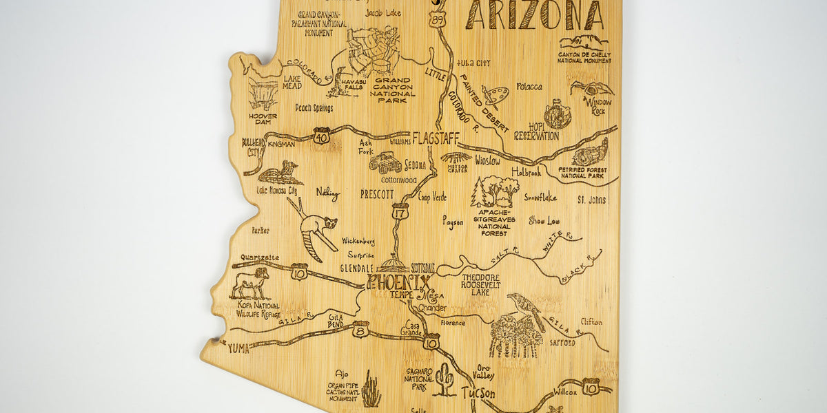 Arizona Map Cutting Board — Dandy Home & Ranch