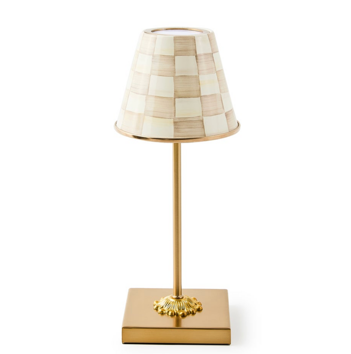 Mocha Check LED Rechargeable Cafe Lamp — Dandy Home & Ranch